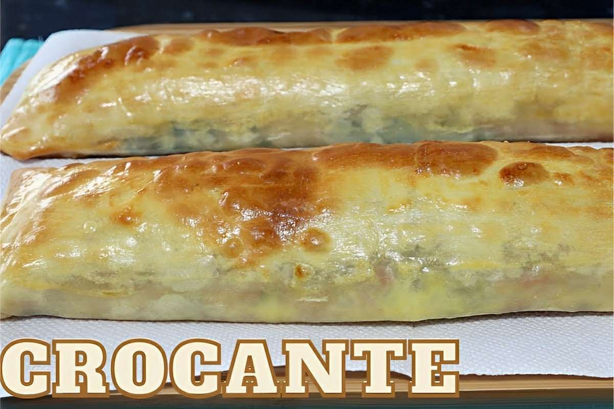 Pastelão de forno bem recheado com uma massa crocante e nem dá trabalho ...