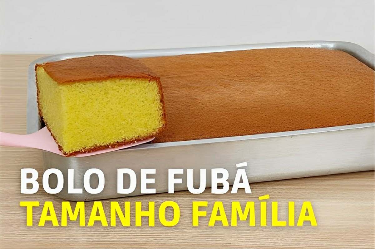 Bolo de fubá tradicional com massa bem fofinha e muito macio perfeito ...