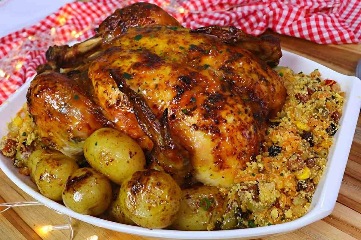 Frango assado super suculento perfeito para deixar seu dia dos pais ...