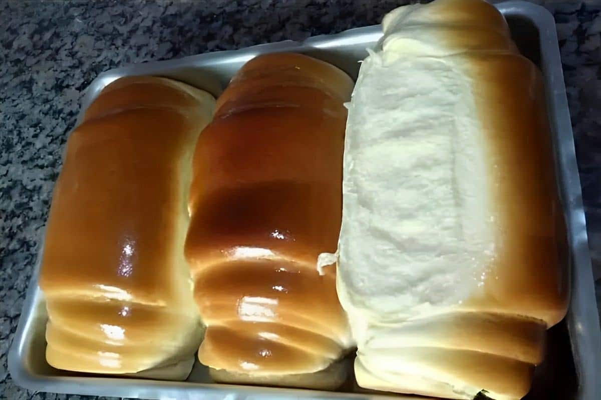 Pão caseiro com massa cresce e rende bastante fica bem fofinho e macio ...