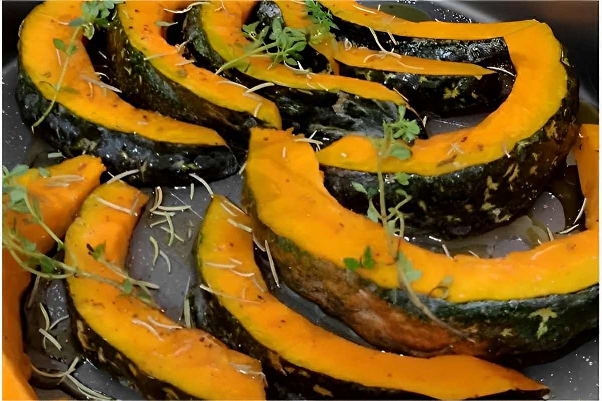 Abóbora assada no forno bem temperadinha um acompanhamento muito ...