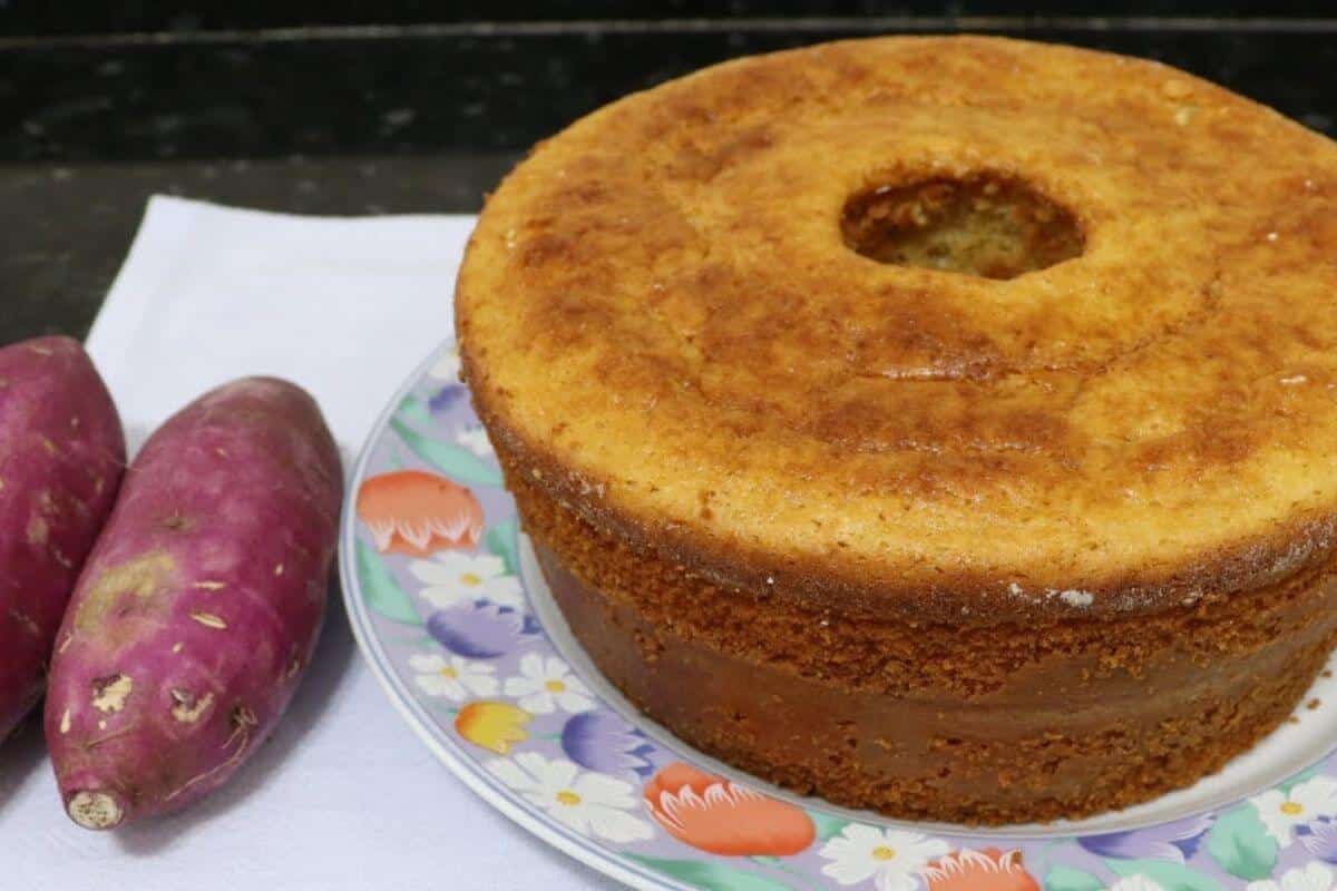 Bolo de batata doce com uma massa leve bolo igual a esse você nunca viu